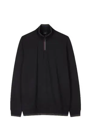 Paul Smith Sports Stripe Zip Neck Sweatshirt - Black