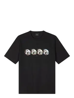 Paul Smith Ps Circle Logo' Print T-shirt - Black