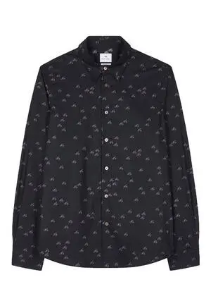 Paul Smith Tailored-fit 'cyclist' Print Shirt - Black