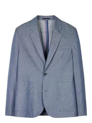 Paul Smith Light Slub Cotton-blend Unlined Blazer - Blue