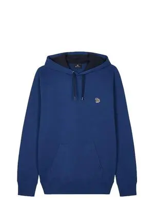 Paul Smith Royal Zebra Logo Organic Cotton Hoodie - Blue