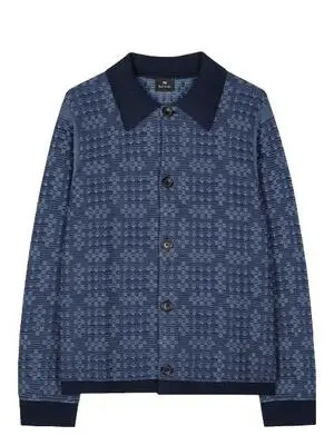 Paul Smith Geo Cotton Cardigan - Blue