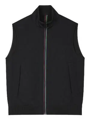 Paul Smith Sports Stripe Mixed Media Gilet - Black