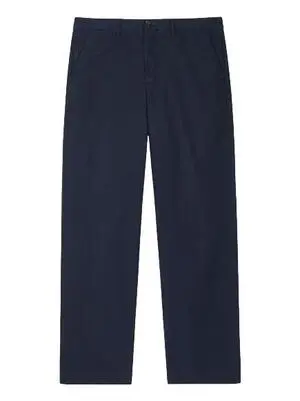 Paul Smith Dark Navy Cotton Wide-leg Chinos - Blue