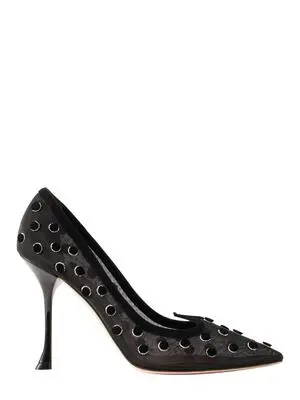 ROGER VIVIER I Love Vivier Flocked Mesh Pumps - Black