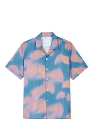 Paul Smith Palm Shadow' Print Short-sleeve Shirt - Blue