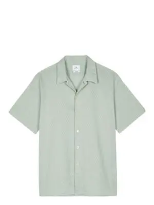 Paul Smith Pale Dobby-cotton Short-sleeve Shirt - Green