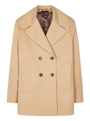 Paul Smith Cotton Twill Pea Coat - Brown