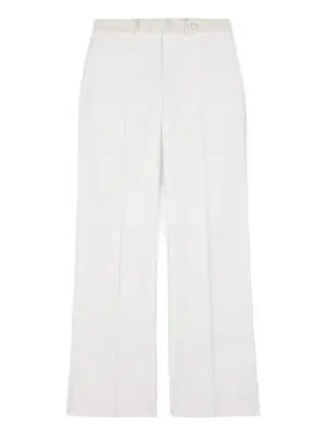 Paul Smith Ivory Wool-blend Wide-leg Trousers - White