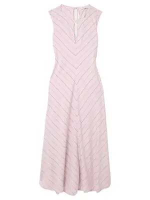 Proenza Schouler White Label Jessi Striped Woven Midi Dress With Cutout - Pink