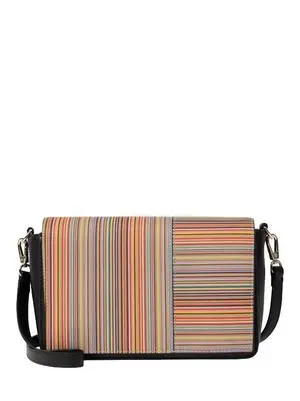 Paul Smith Leather 'signature Stripe' Flap Crossbody Bag - Multicolour