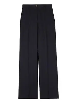 Paul Smith Linen Wide-leg Trousers - Blue