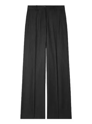 Paul Smith Leopard Jacquard Wide-leg Trousers - Black