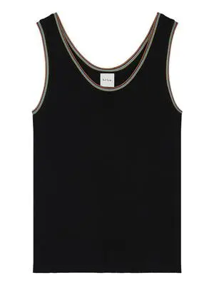 Paul Smith Signature Stripe Trim Knitted Vest - Black