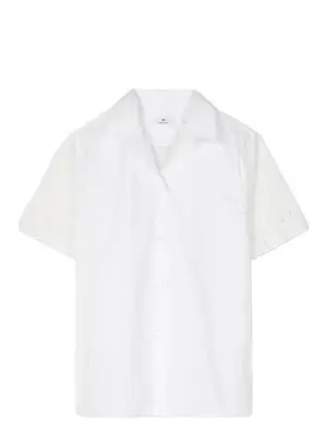 Paul Smith Cotton Broderie Panel Shirt - White