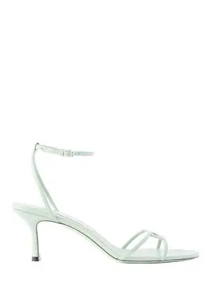 JIMMY CHOO Leo 65 Leather Sandals - Green