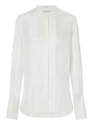 Another Tomorrow Tuxedo Silk-twill Shirt - White