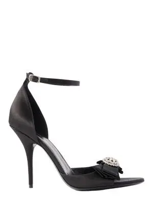 Balenciaga Avenue Palazzo Crystal-embellished Satin Sandals - Black