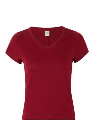 FLORE FLORE Jill Baby Organic Cotton-jersey T-shirt - Burgundy