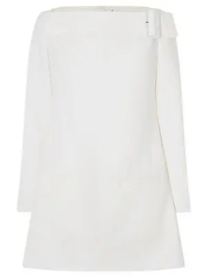 COURREGES Buckled Crepe Mini Dress - White