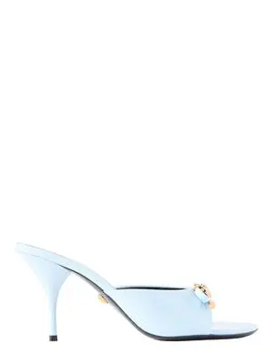 Versace Opera Embellished Patent-leather Mules - Light Blue