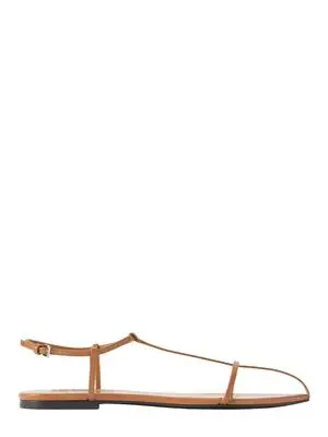JIL SANDER Cage Leather Sandals Tan