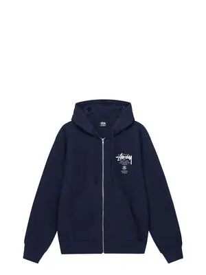 StÜssy World Tour Zip Hoodie - Blue