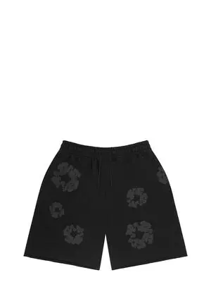 DENIM TEARS Mono Cotton Wreath Sweatshorts - Black