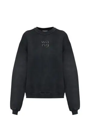 Alexander Wang Hotfix Logo Crewneck Sweatshirt - Black