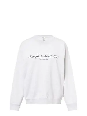 SPORTY & RICH Cotton Sweatshirt With Logo - Heather Gray