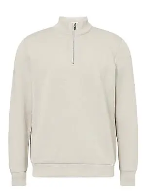 ARNE Half-zip Cotton-jersey Jumper - Stone