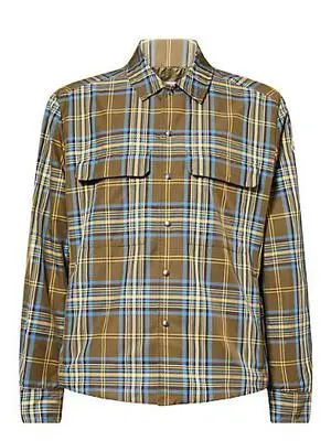 Moncler Check-print Shell-woven Overshirt - Dark Green