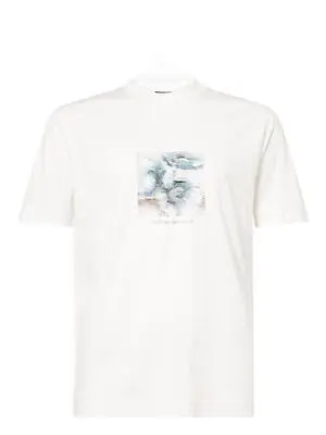 Emporio Armani Printed Crewneck Woven T-shirt - Off White