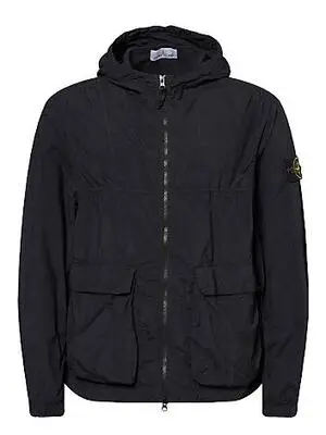 Stone Island Hooded Nylon Jacket - Black