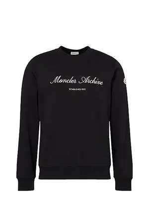 Moncler Logo-print Cotton-blend Sweatshirt - Black
