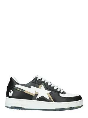 A BATHING APE Sta Icon #2 M2 Leather Trainers - Black/comb