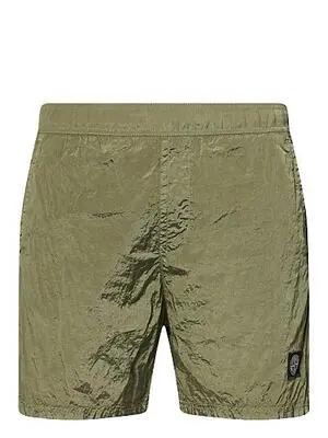 Stone Island Drawstring Brand-patch Swim Shorts - Military Green