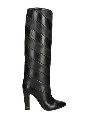 Valentino Garavani Rayons Patchwork Leather Boots - Black