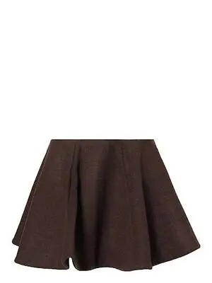 GANNI Wool-blend Mini Skirt - Demitasse