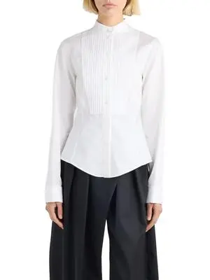 Alaïa Tux Cotton Poplin Shirt - Blanc