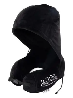 VON DUTCH Eyeconic Hooded Travel Neck Pillow - Black