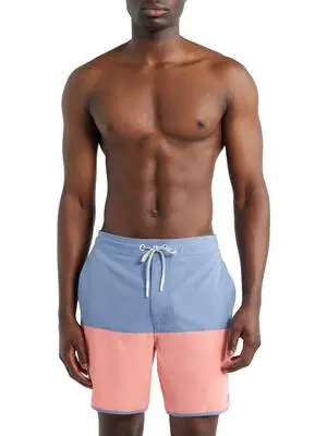 Johnnie-o Tully Colorblock Swim Trunks - Noreaster