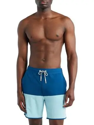 Johnnie-o Tully Colorblock Swim Trunks - Sport Navy