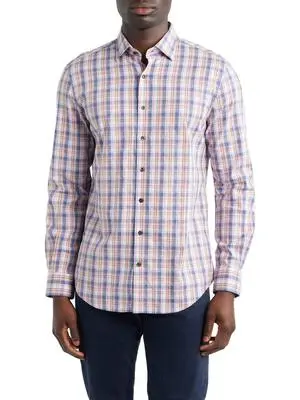 Johnnie-o Jordi Plaid Button-up Shirt - Lollipop