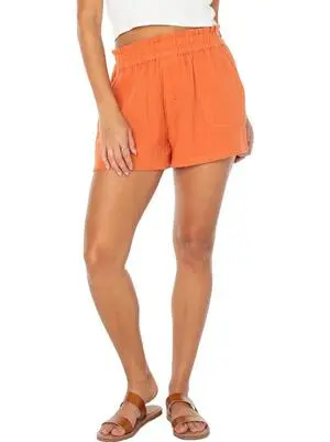 Roxy Crinkle Cotton Shorts - Ginger Spice