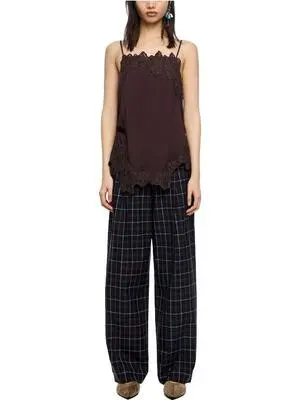 Bimba Y Lola Chequered Trousers - Navy