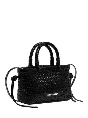 Bimba Y Lola Plaited Leather Mini Bag - Black