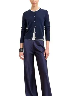 LA LIGNE Solid Lean Lines Cardigan Navy
