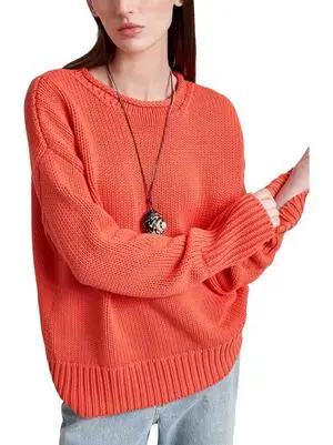 LA LIGNE Marina Rollneck Cotton Sweater - Coral