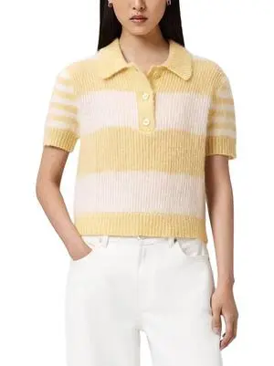 ALLSAINTS Clem Polo Sweater - Hay Yellow/white
